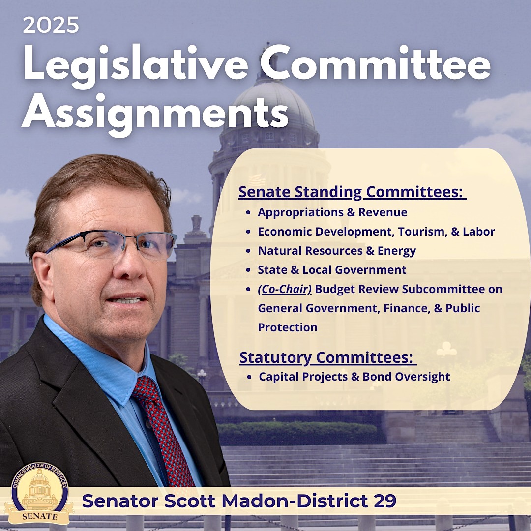 Senator Scott Madon announces 2025 legislative committee assignments ...